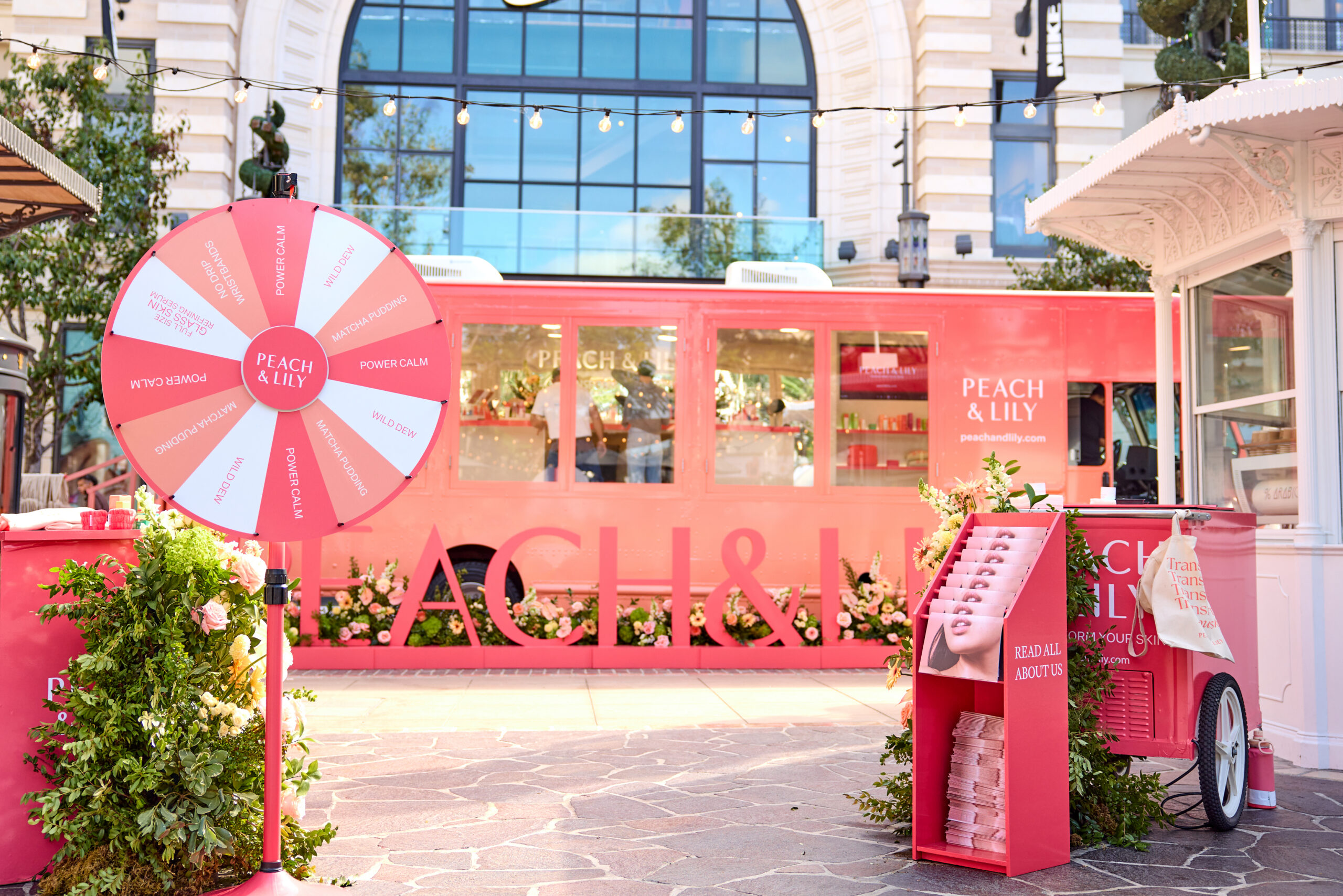 Peach & Lily Anniversary Glass Bus Pop-Up | FTP Agency